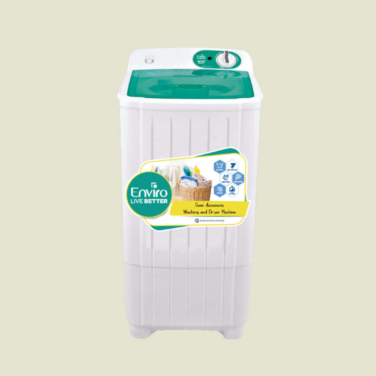 Enviro EWM-8010-SD – 8.0kg Semi-Automatic Washing Machine | 200W Spin ...